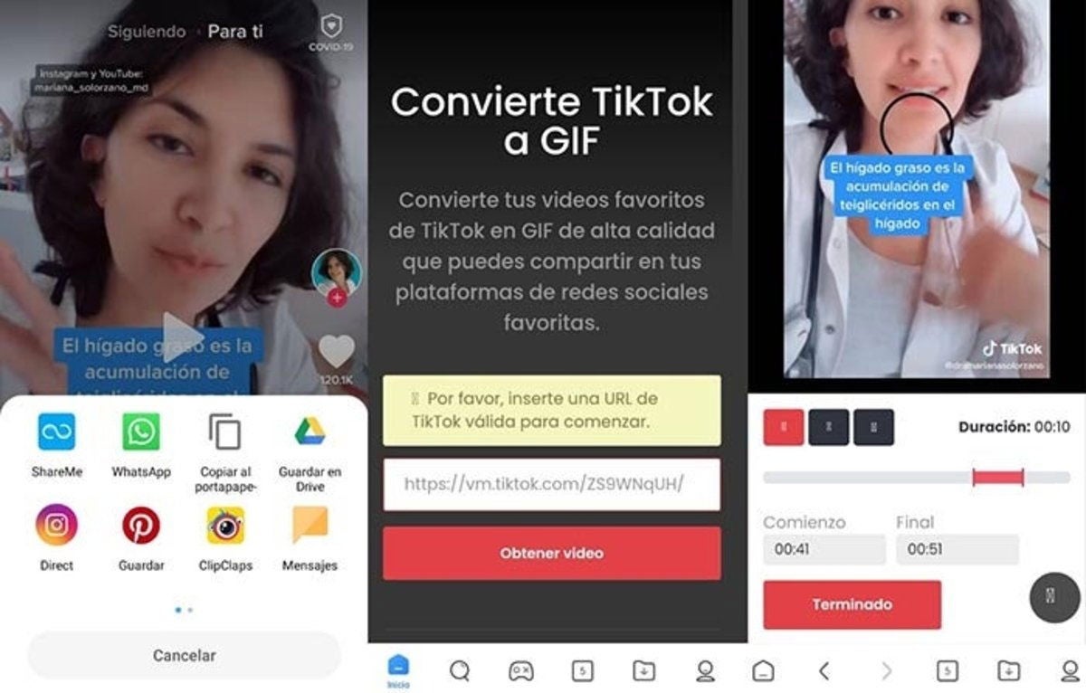 Cómo convertir un vídeo de TikTok en un GIF