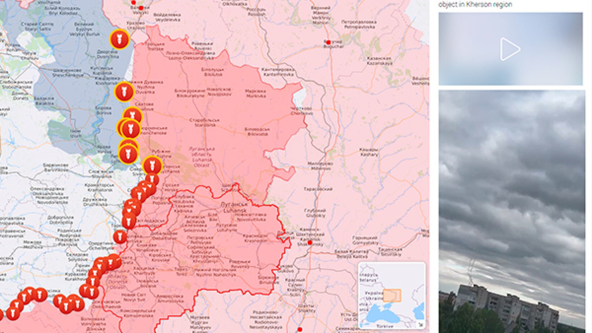 En este mapa interactivo puedes ver lo que sucede en el frente de ...