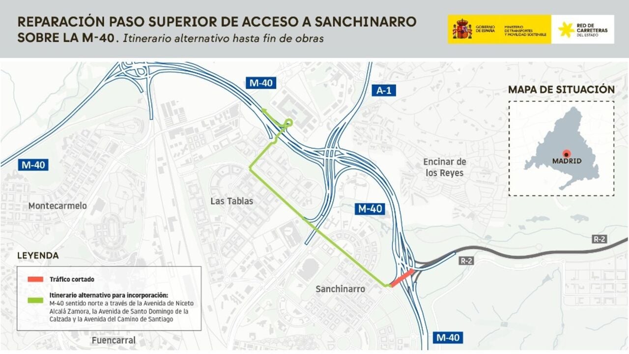 Madrid: reabre al trafico el puente de la M-40 que conecta con Sanchinarro