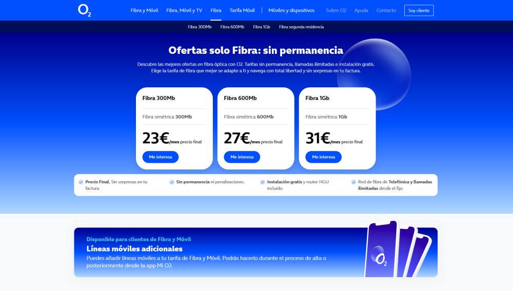 O2 resucita su fibra más barata: disponible sola o junto a un nuevo ...