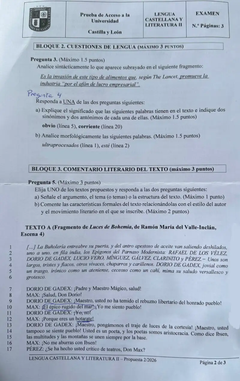 Así ha sido el examen de Lengua de la PAU 2026 en Castilla y León
