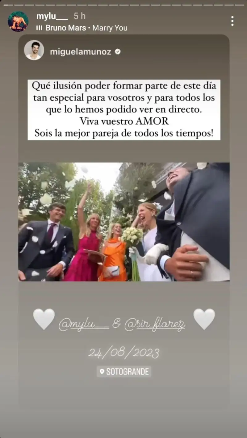Primeras imágenes de la boda de Luisa de Bergel
