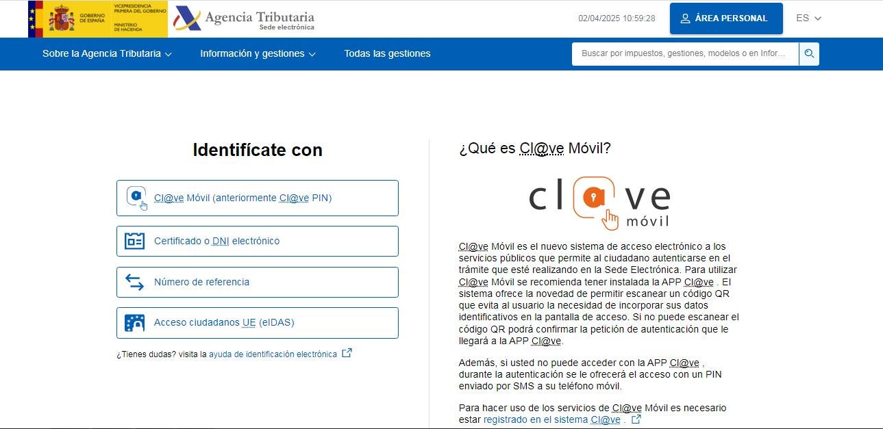 Cómo revisar tus datos fiscales para la Renta 2024 con Cl@ve, DNIe o ...
