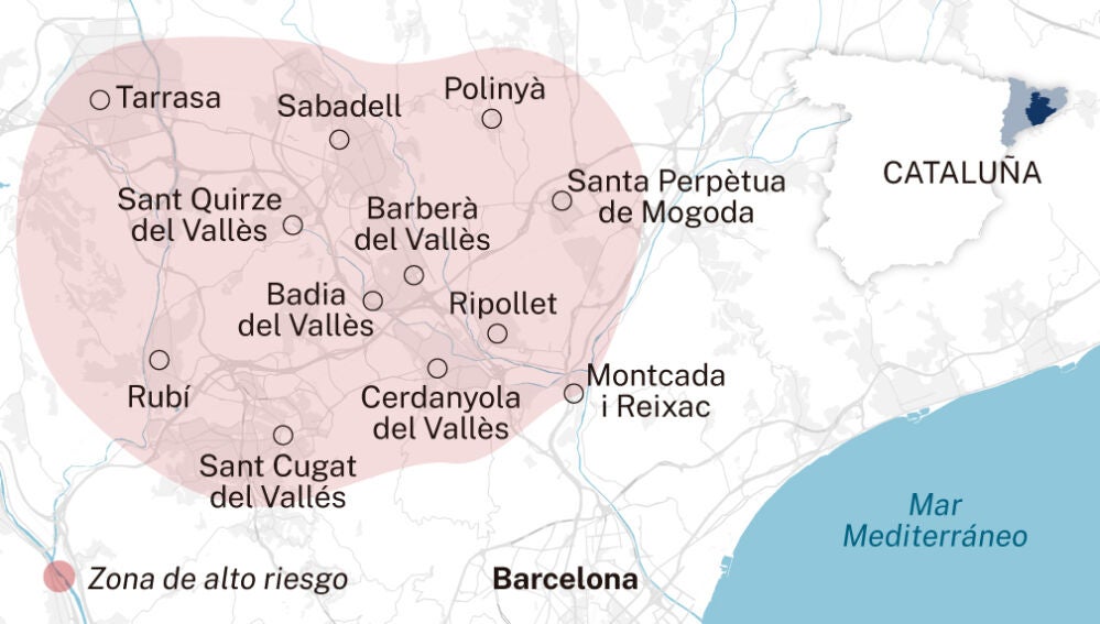 ¿Qué municipios de Cataluña se sitúan en zona de alto y bajo riesgo de ...