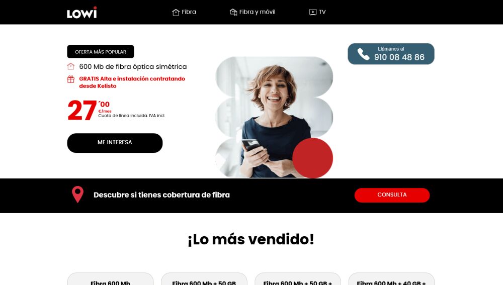Si buscas solo fibra, los 600 Mb de Lowi son una opción interesante